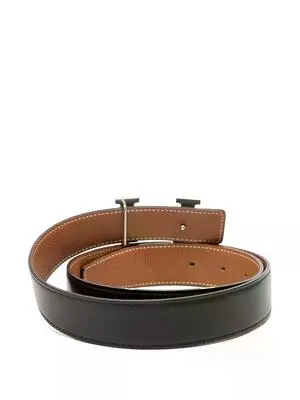Hermès 2011 Togo And Box Calf H Strié Reversible Belt