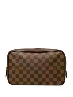 LOUIS VUITTON Damier Ebene Trousses Toilette 25 Clutch Bag - Brown