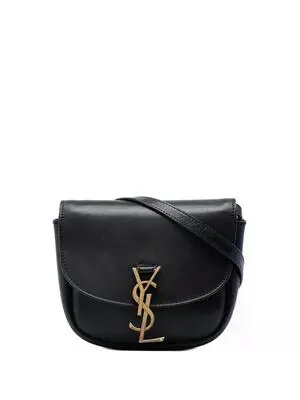 Saint Laurent Kaia Small Leather Monogram Crossbody Bag - Black