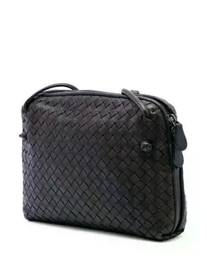 Bottega Veneta Nappa Intrecciato Nodini Crossbody Bag - Brown