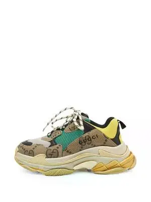 Gucci Balenciaga X Triple S Gg Canvas Sneakers - Neutrals