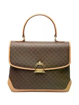 Celine Macadam Coated Canvas Top Handle Bag Handbag - Brown
