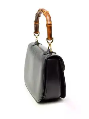 Gucci Calfskin Bamboo Night Satchel - Black