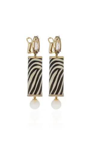 SILVIA FURMANOVICH 18k Yellow Gold Zebra Marquetry Drop Earrings