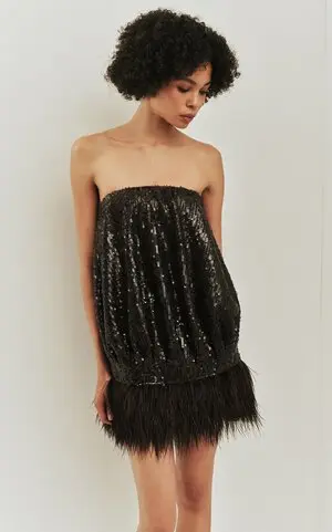 Aje Elysian Sequin Mini Dress - Brown