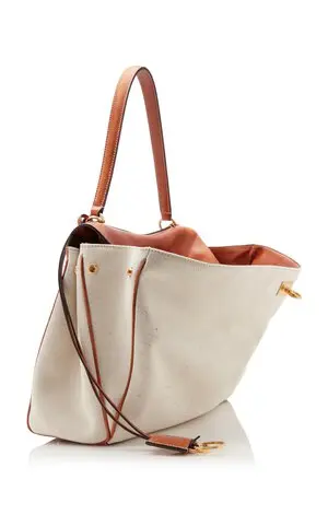Balenciaga Rodeo Medium Canvas And Leather Top Handle Bag