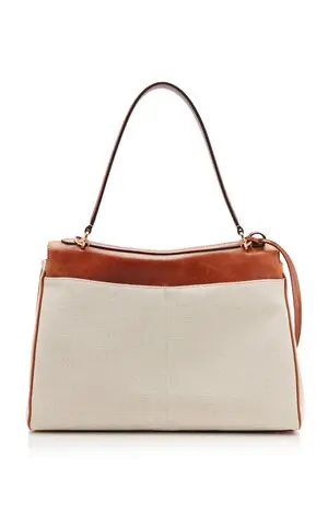 Balenciaga Rodeo Medium Canvas And Leather Top Handle Bag