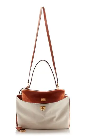 Balenciaga Rodeo Medium Canvas And Leather Top Handle Bag