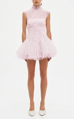 Aje Cosima Pleated Mini Dress - Pink