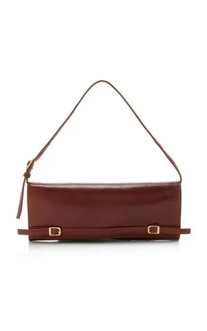 Simkhai River East/west Leather Clutch - Brown