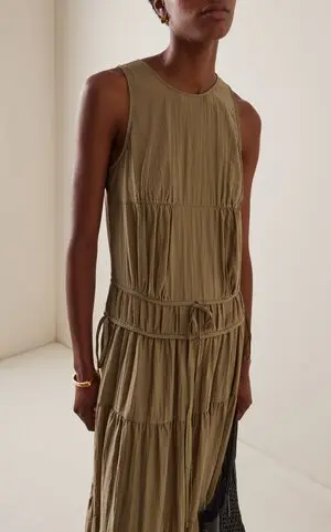 Co Wrinkled Nylon Pleated Maxi Dress