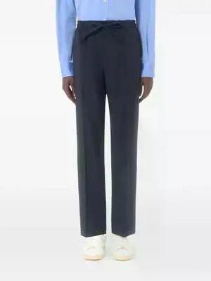 Valentino Garavani Wool Trousers With Vlogo Embroidery - Blue