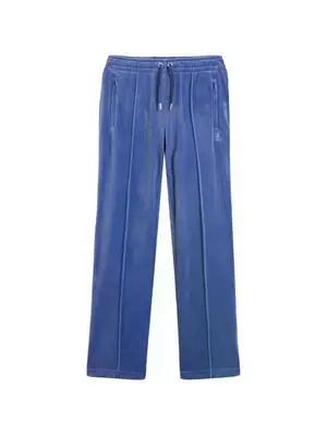 Juicy Couture Velour Diamanté Logo Track Pants - Blue