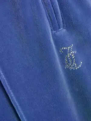 Juicy Couture Velour Diamanté Logo Track Pants - Blue