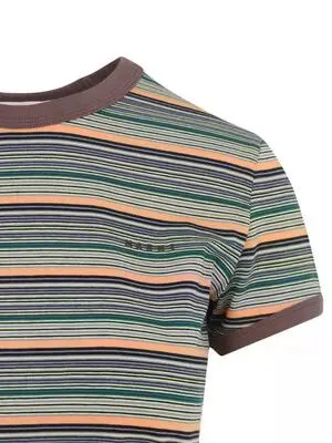 Marni Striped Embroidered Logo T-shirt
