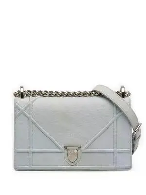 Dior 2016 Small Grained Calfskin Diorama Flap Crossbody Bag - Blue