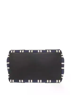 Balenciaga Canvas Striped Navy Cabas S Tote Bag - Blue