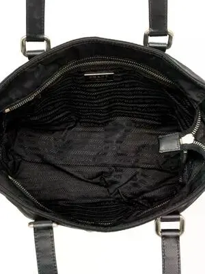 Prada Saffiano Trimmed Tessuto Tote Bag