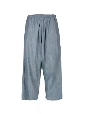 MONOSTEREO Striped Elasticated-waistband Trousers - Blue