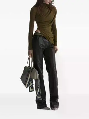 MUGLER Wool Jersey Cascade Draping Top