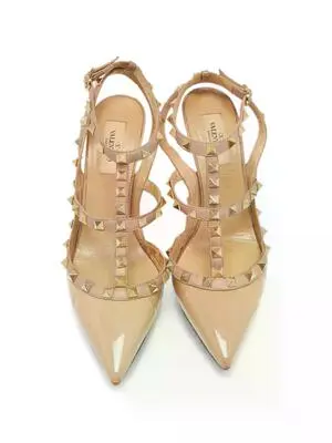 Valentino Garavani Rockstud Embellished Stiletto Pumps - Neutrals