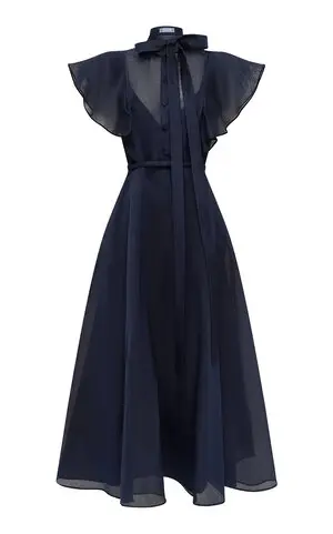 LEO LIN Elsie Flutter Sleeve Midi Dress