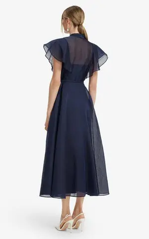 LEO LIN Elsie Flutter Sleeve Midi Dress