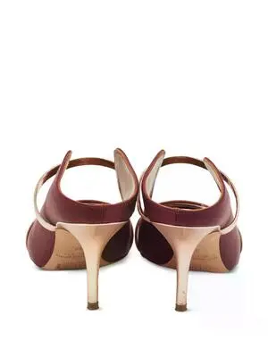 MALONE SOULIERS Maureen Metallic Strapped Stiletto Mules - Red