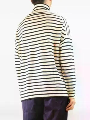 Chinti & Parker Striped Roll-neck Sweater With Heart Applique