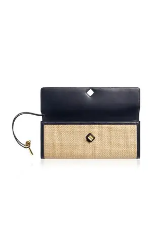 Bottega Veneta Andiamo Raffia Clutch