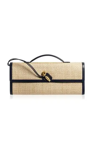 Bottega Veneta Andiamo Raffia Clutch - Neutral