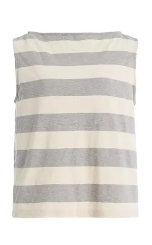 Donni. The Jersey Striped Cotton Tank Top