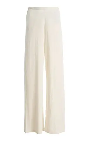 Eterne Low-waist Flared Cotton-linen Jersey Pants - Ivory