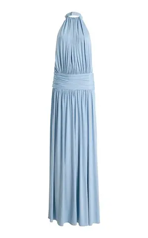 Arcina Ori Santina Draped Halterneck Maxi Dress - Blue
