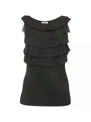 Moschino Sleeveless Tiered Ruffle Top