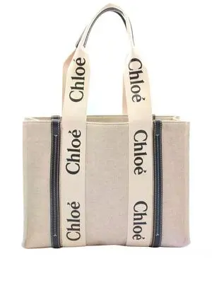 Chloé Woody Medium Tote Bag - Neutrals