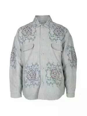 AODRESS Floral-embroidered Overshirt