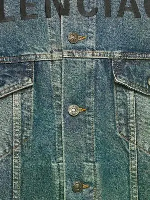 Balenciaga Logo Embroidered Denim Jacket