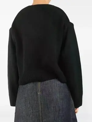 GANNI Ribbed Crew Neck Long Sleeve Sweater