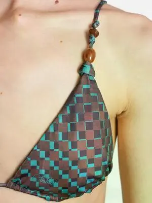 SIEDRES Embellished Checkered Bikini