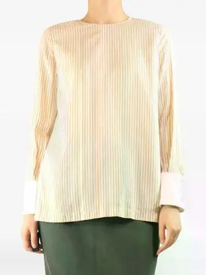 Brunello Cucinelli Striped Silk Blouse