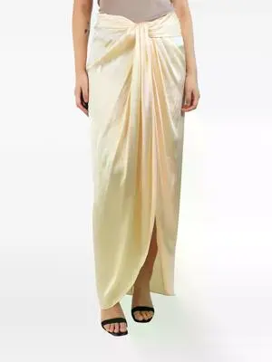 Johanna Ortiz Cream Knot-front Maxi Skirt