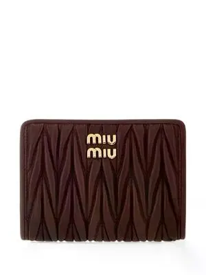 Miu Miu Matelassé Wallet - Brown