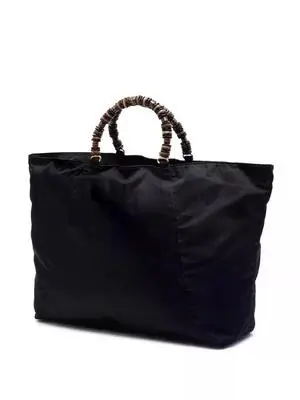 Prada Tessuto Beaded Handle Tote Bag