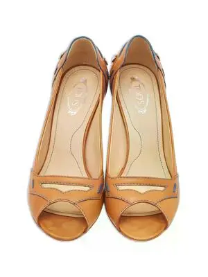 TOD'S Stitch-detail Open-toe Pumps