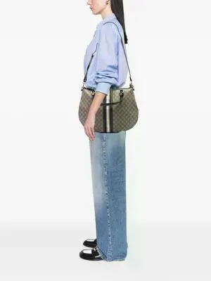 Gucci Gg Supreme Web Hobo Satchel - Neutrals