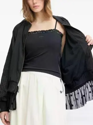 Adidas Sheer Polka-dot Trim Bomber Jacket