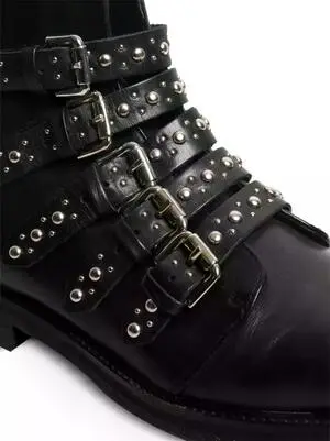 Maje Studded Buckle Ankle Boots