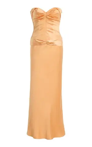 Anna October Diana Satin Midi Dress - Orange