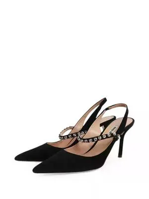Miu Miu Embellished Slingback Pumps